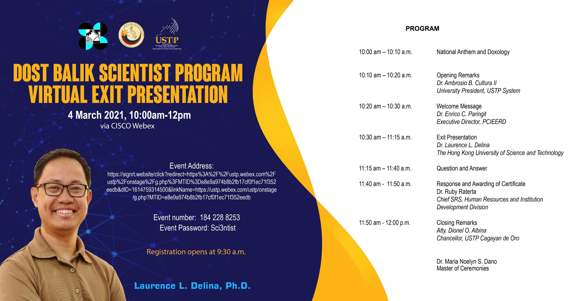 DOST Balik Scientist Program Virtual Exit Presentation - University of ...