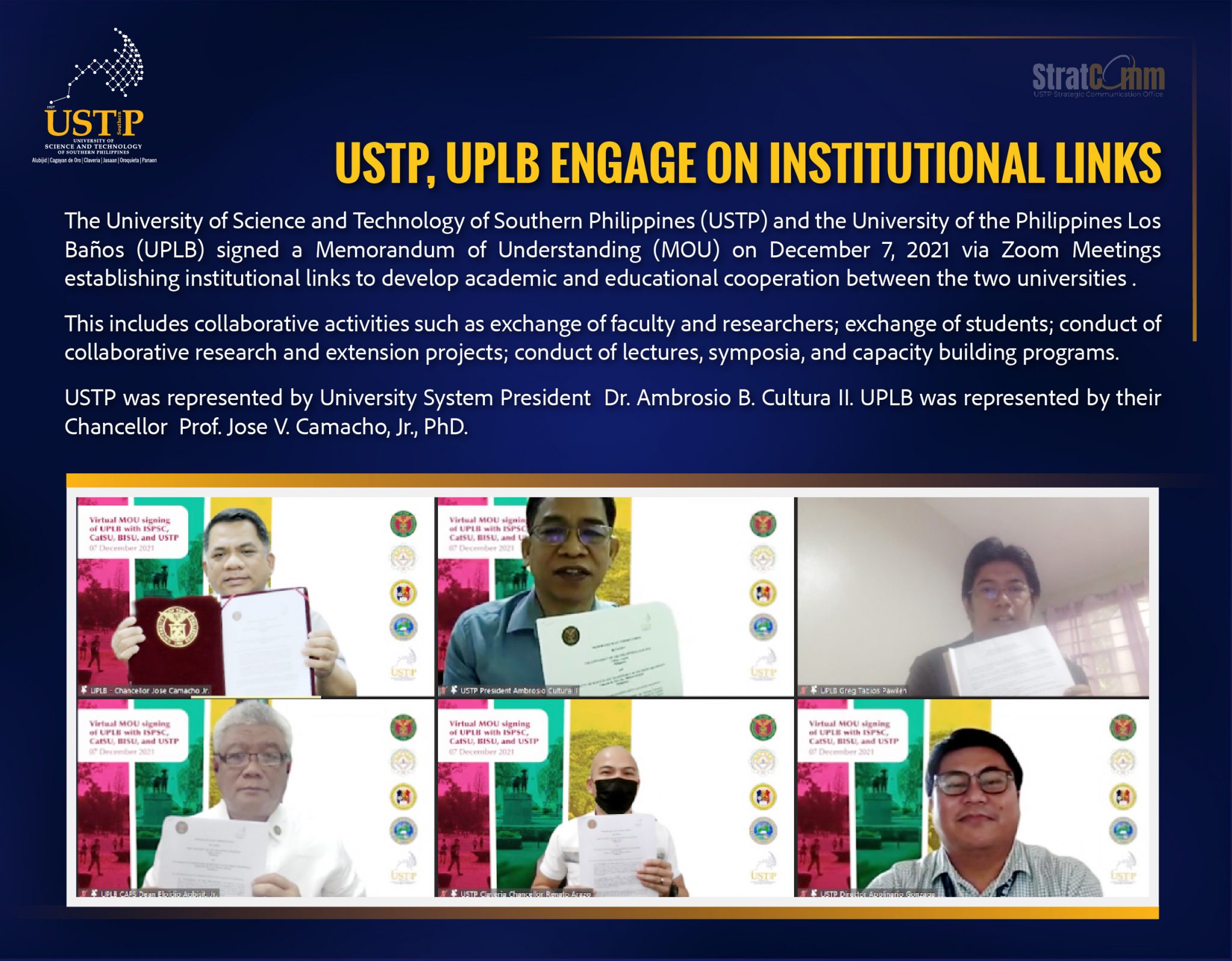 USTP, UPLB Engage on Institutional Links - University of Science and ...