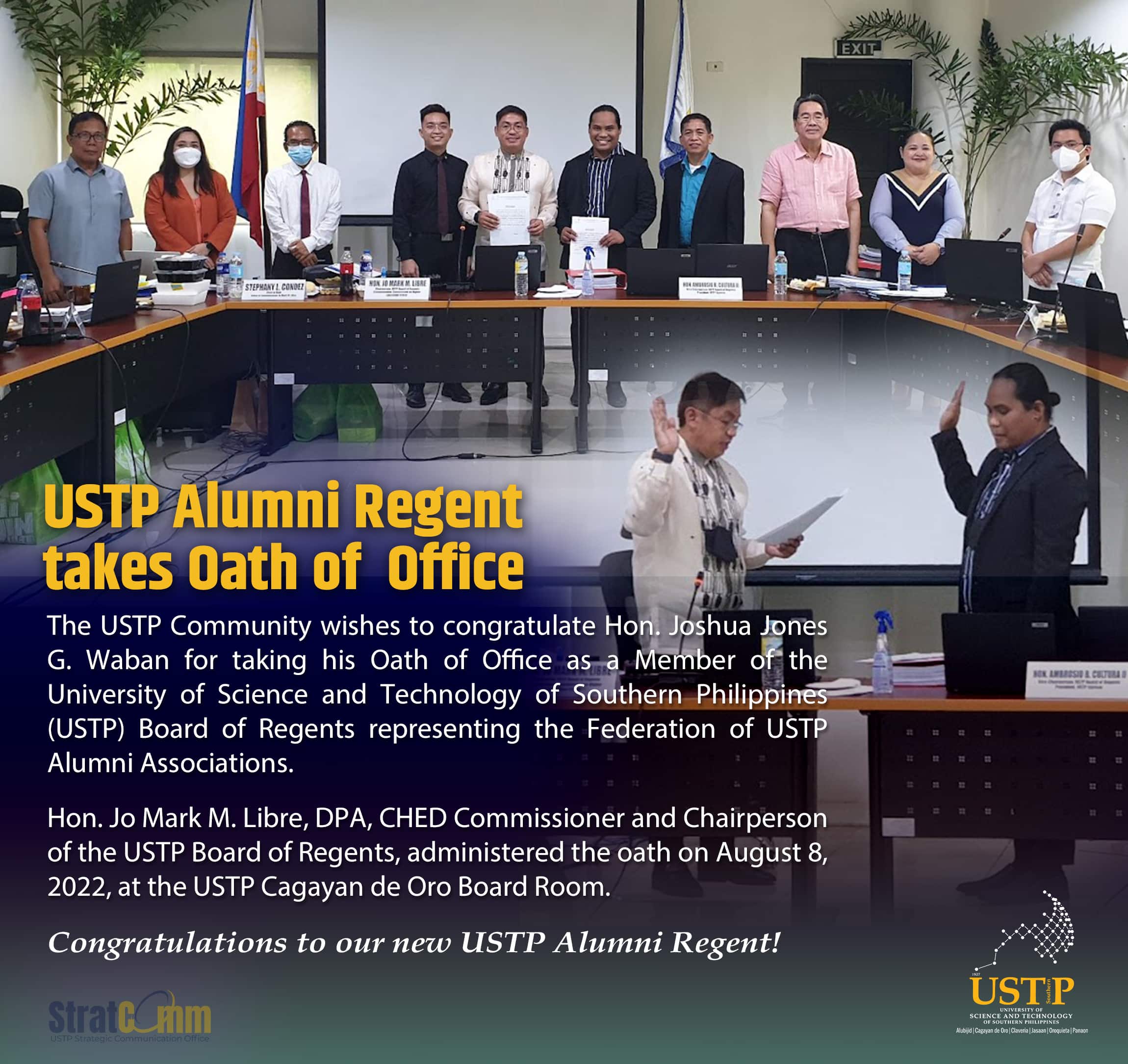 USTP Alumni Regent takes Oath of Office - University of Science and ...