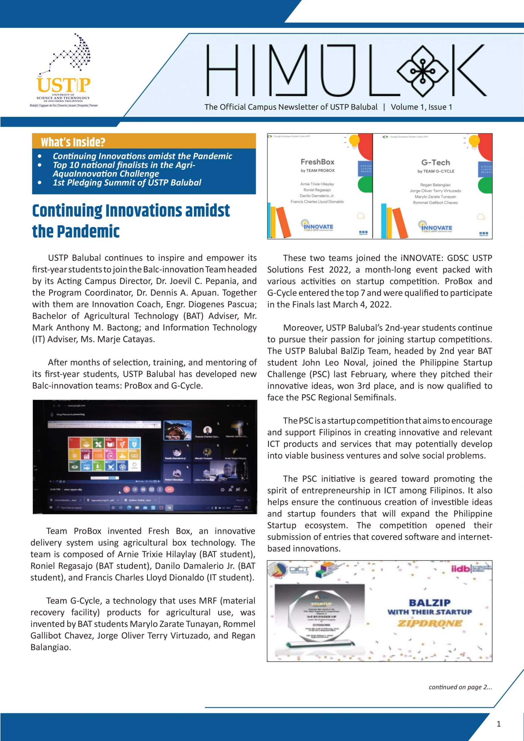 USTP Newsletters - USTP System