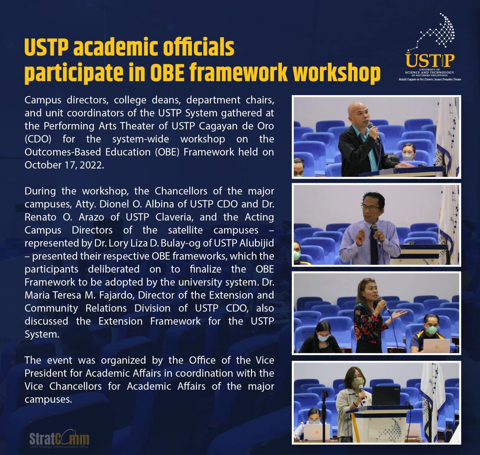 USTP academic officials participate in OBE framework workshop ...