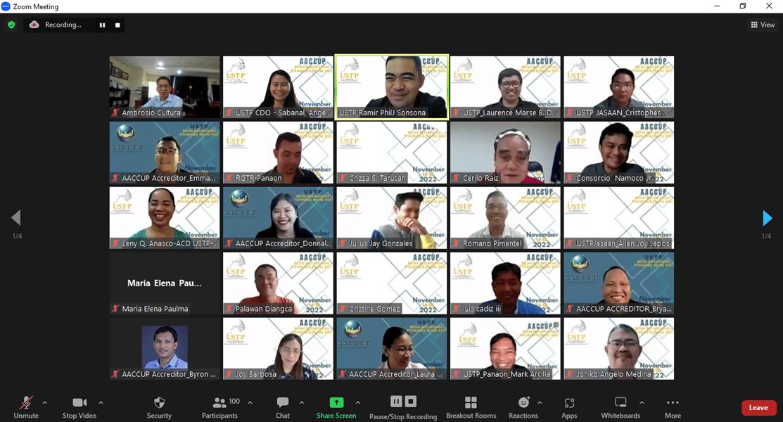 AACCUP holds November 2022 online accreditation survey visit at USTP ...
