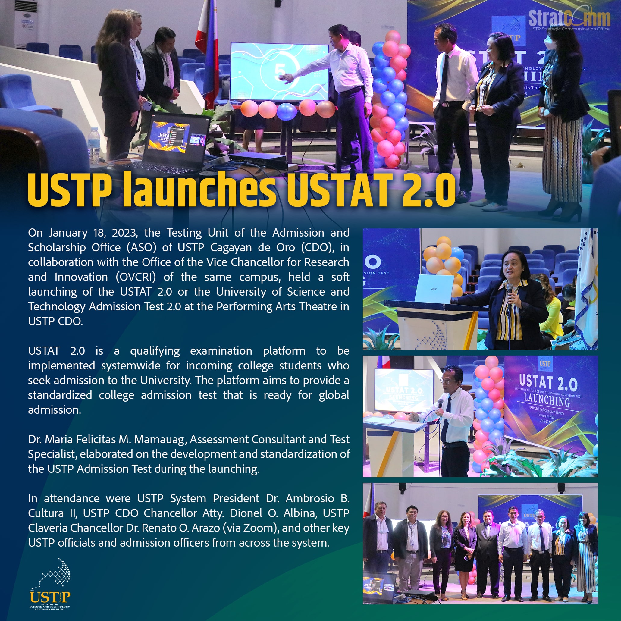 USTP launches USTAT 2.0 - University of Science and Technology of Southern Philippines