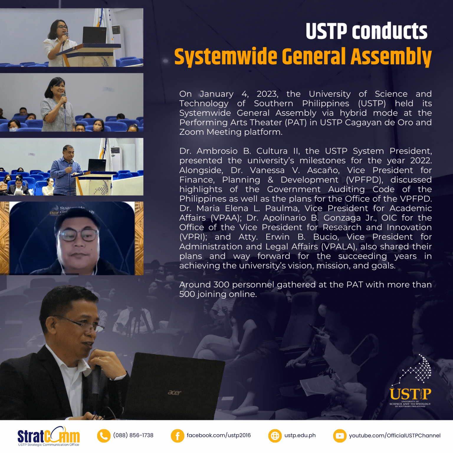 USTP conducts Systemwide General Assembly - University of Science and ...