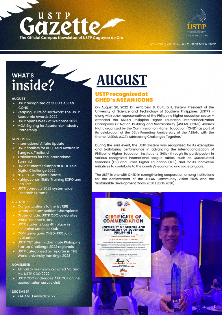 USTP Newsletters - University of Science and Technology of Southern ...