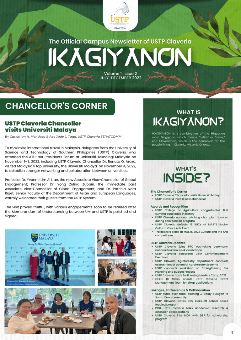 USTP Newsletters - University of Science and Technology of Southern ...