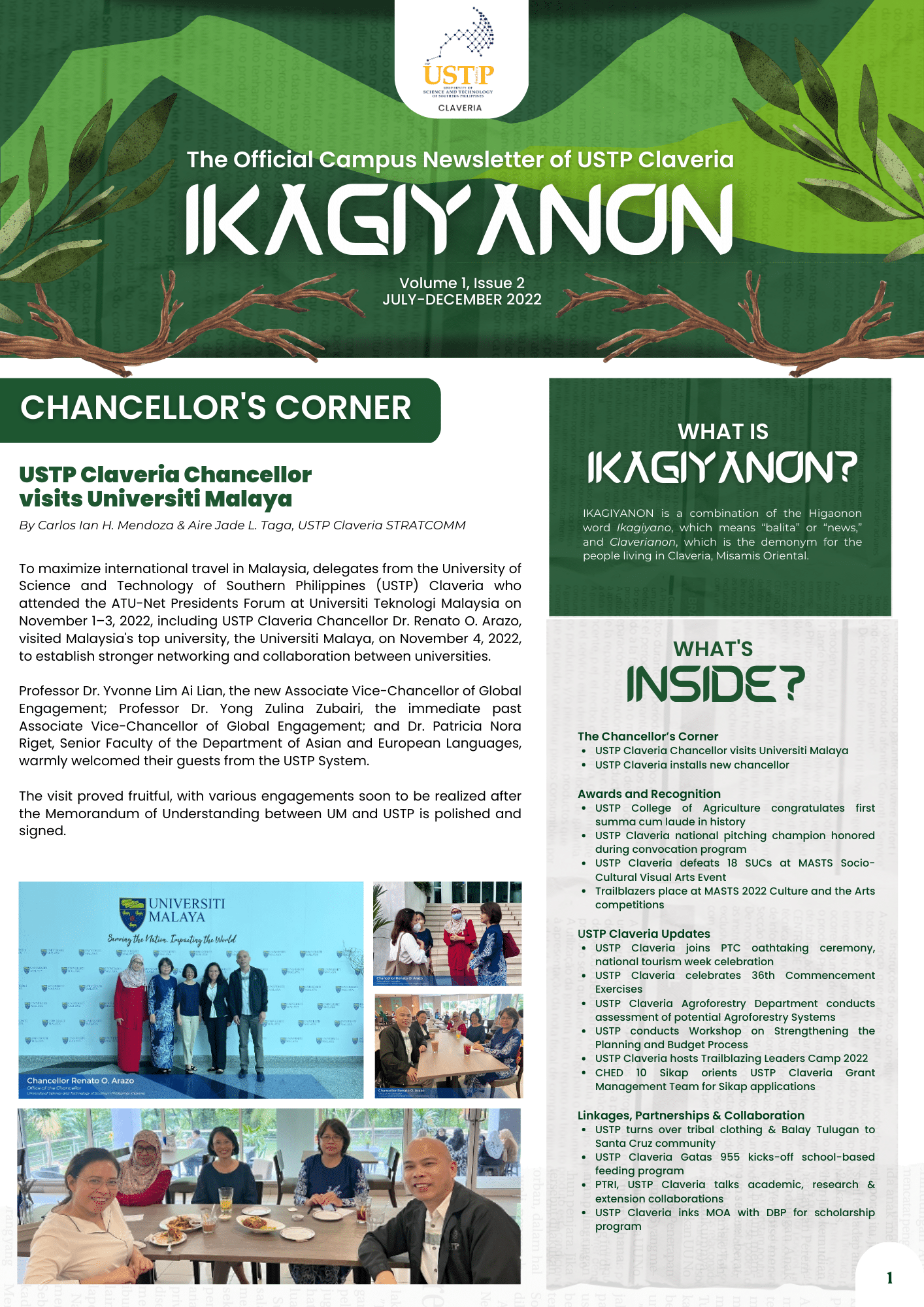 USTP Newsletters - University of Science and Technology of Southern ...