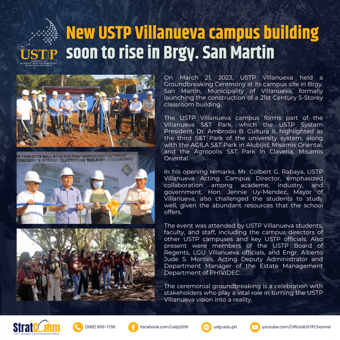 New USTP Villanueva campus building soon to rise in Brgy. San Martin ...
