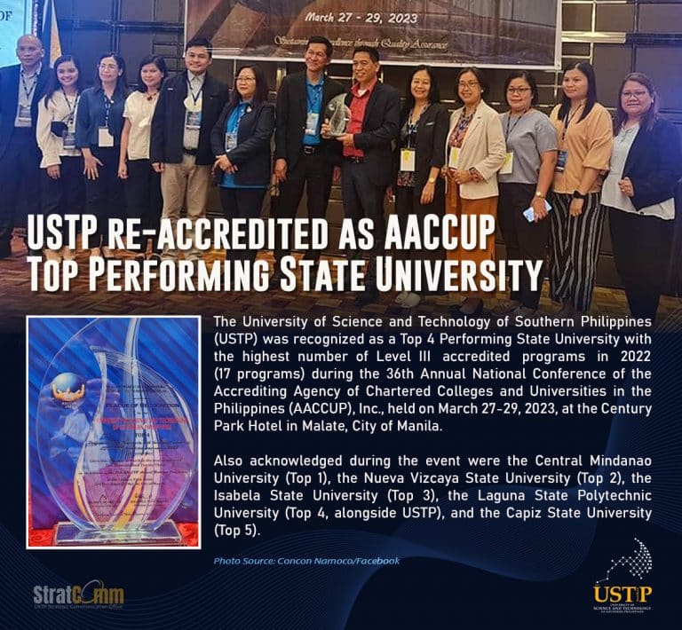 USTP re-accredited as AACCUP Top Performing State University ...