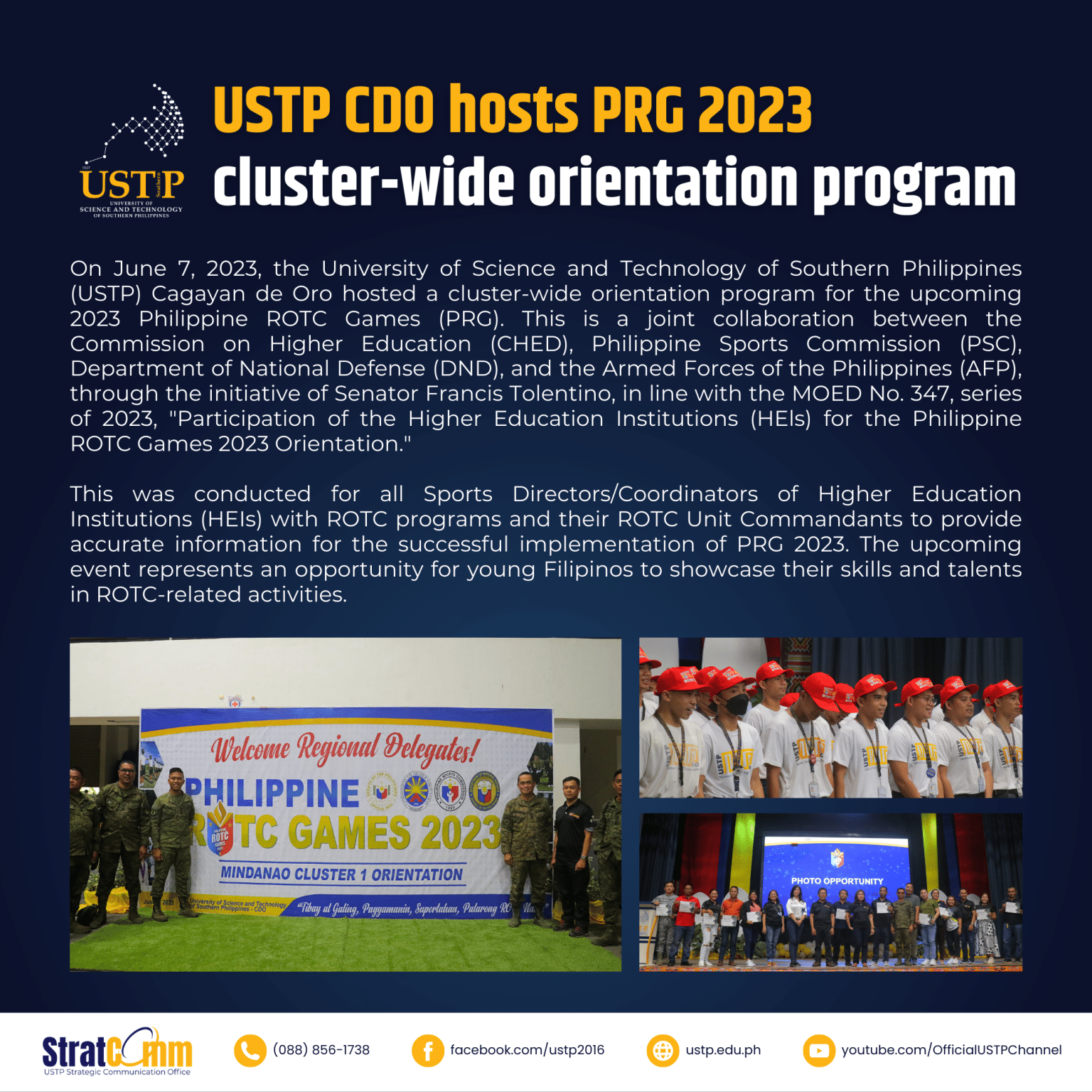 USTP CDO hosts PRG 2023 Cluster-wide orientation program - University of Science and Technology ...