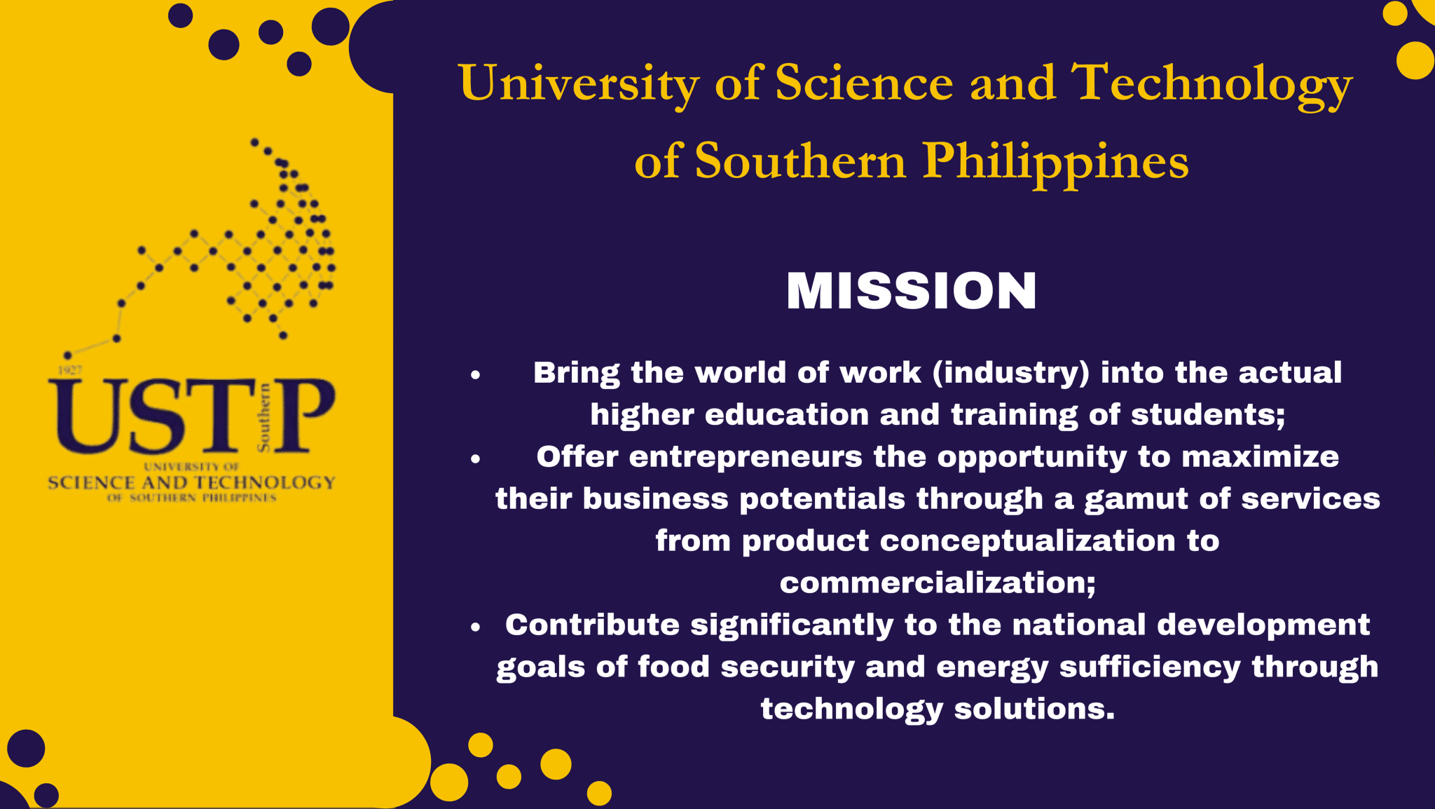 USTP OROQUIETA - University of Science and Technology of Southern ...