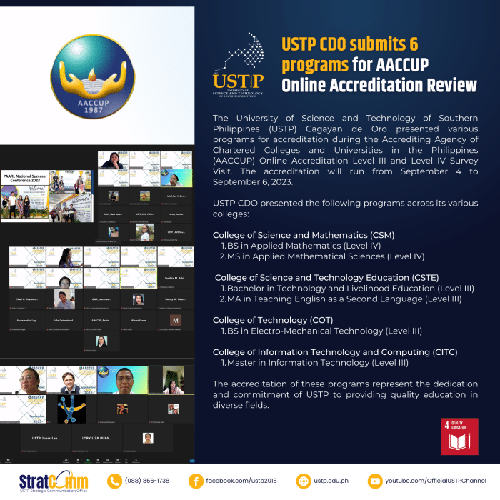 USTP CDO submits 6 programs for AACCUP Online Accreditation Review ...