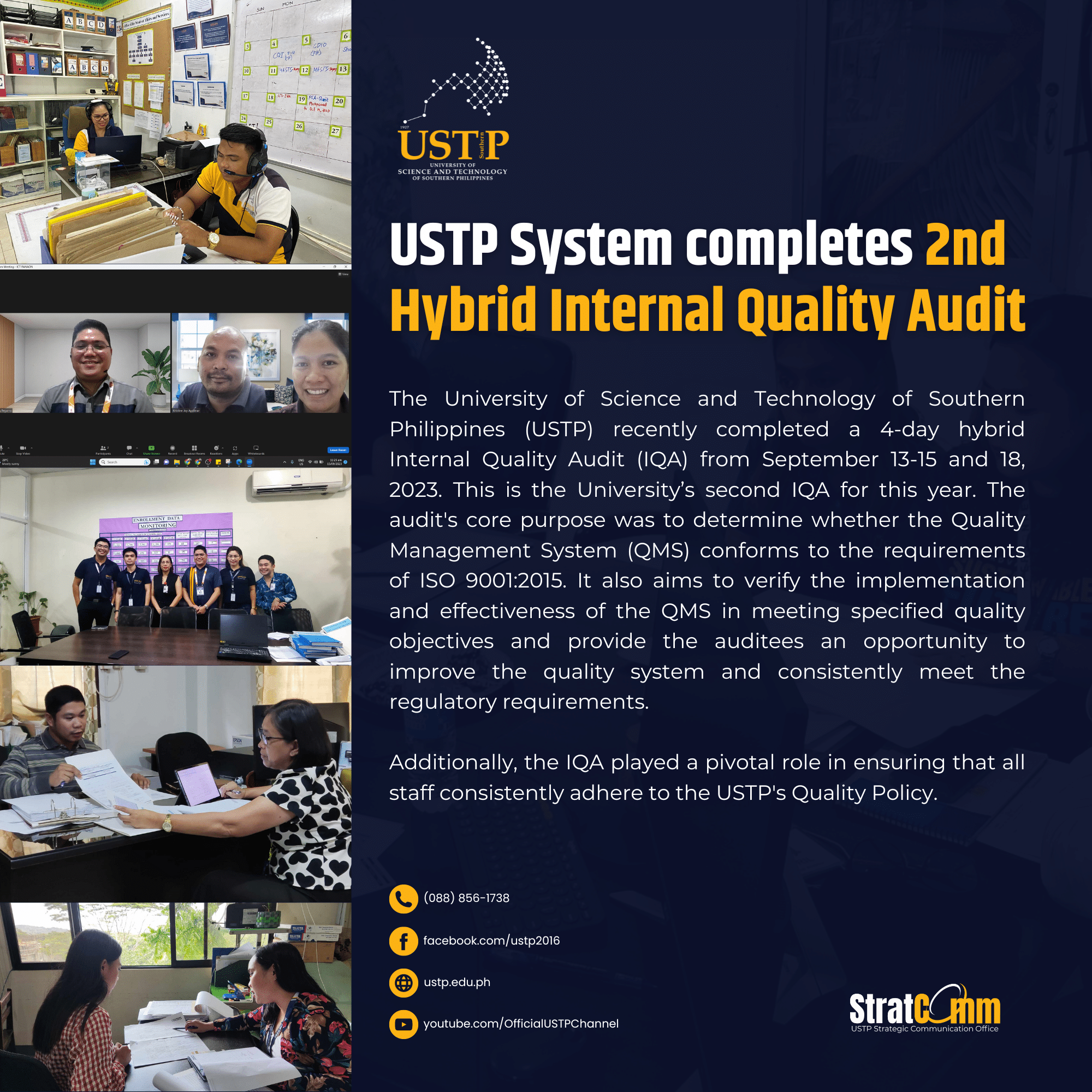 USTP System completes Hybrid Internal Quality Audit - University of ...