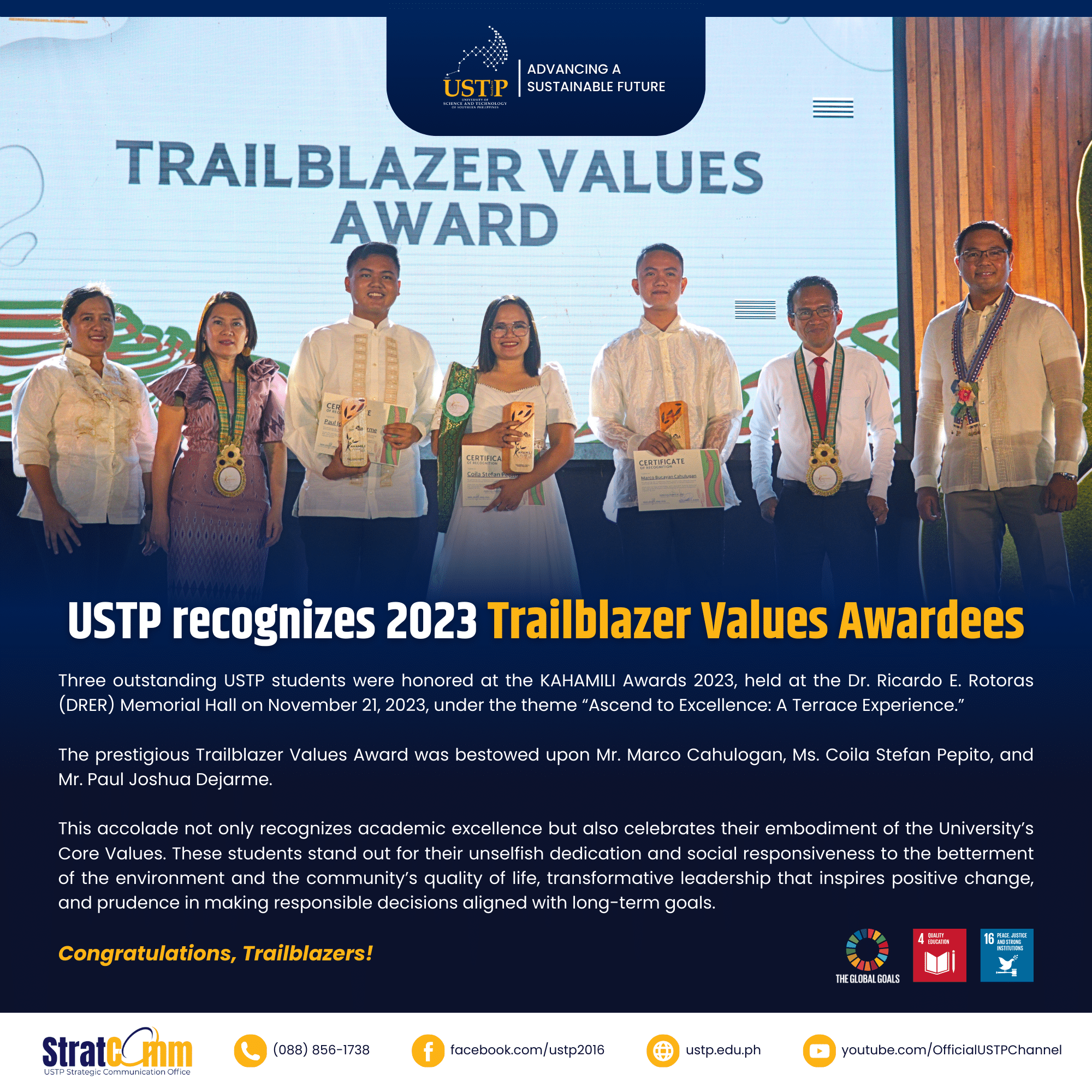 USTP recognizes 2023 Trailblazer Values Awardees - University of ...