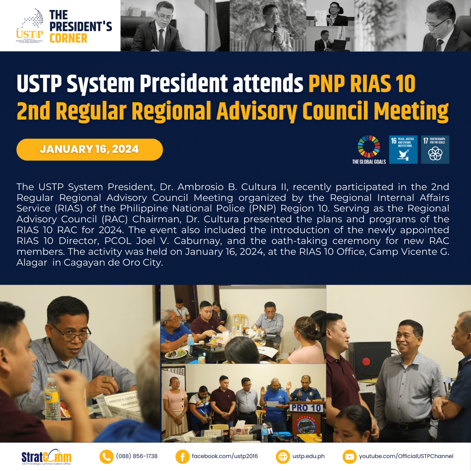 USTP System President attends PNP RIAS 10 2nd Regular Regional Advisory ...