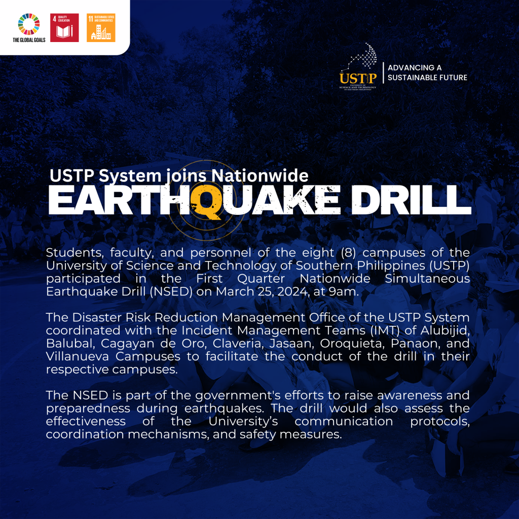 USTP System joins Nationwide Earthquake Drill - University of Science ...