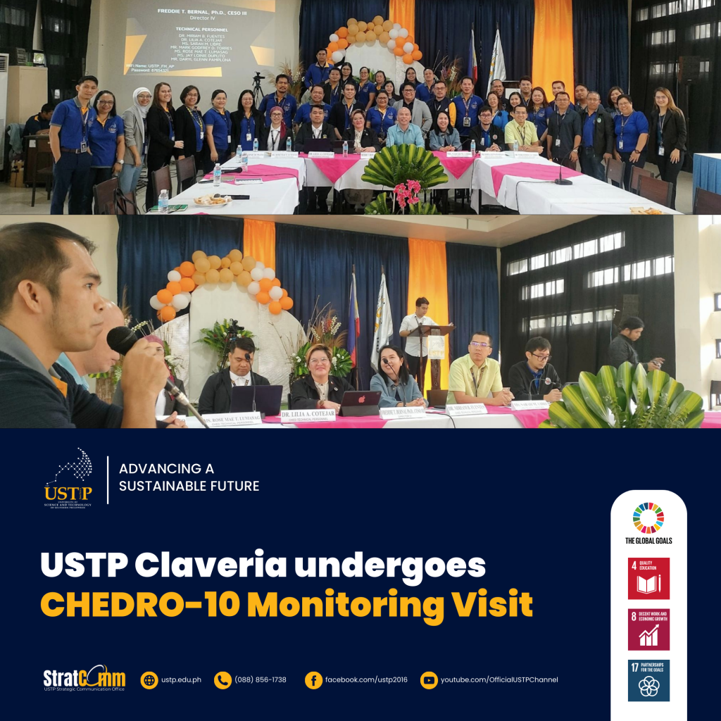 USTP Claveria undergoes CHEDRO-10 Monitoring Visit - University of ...