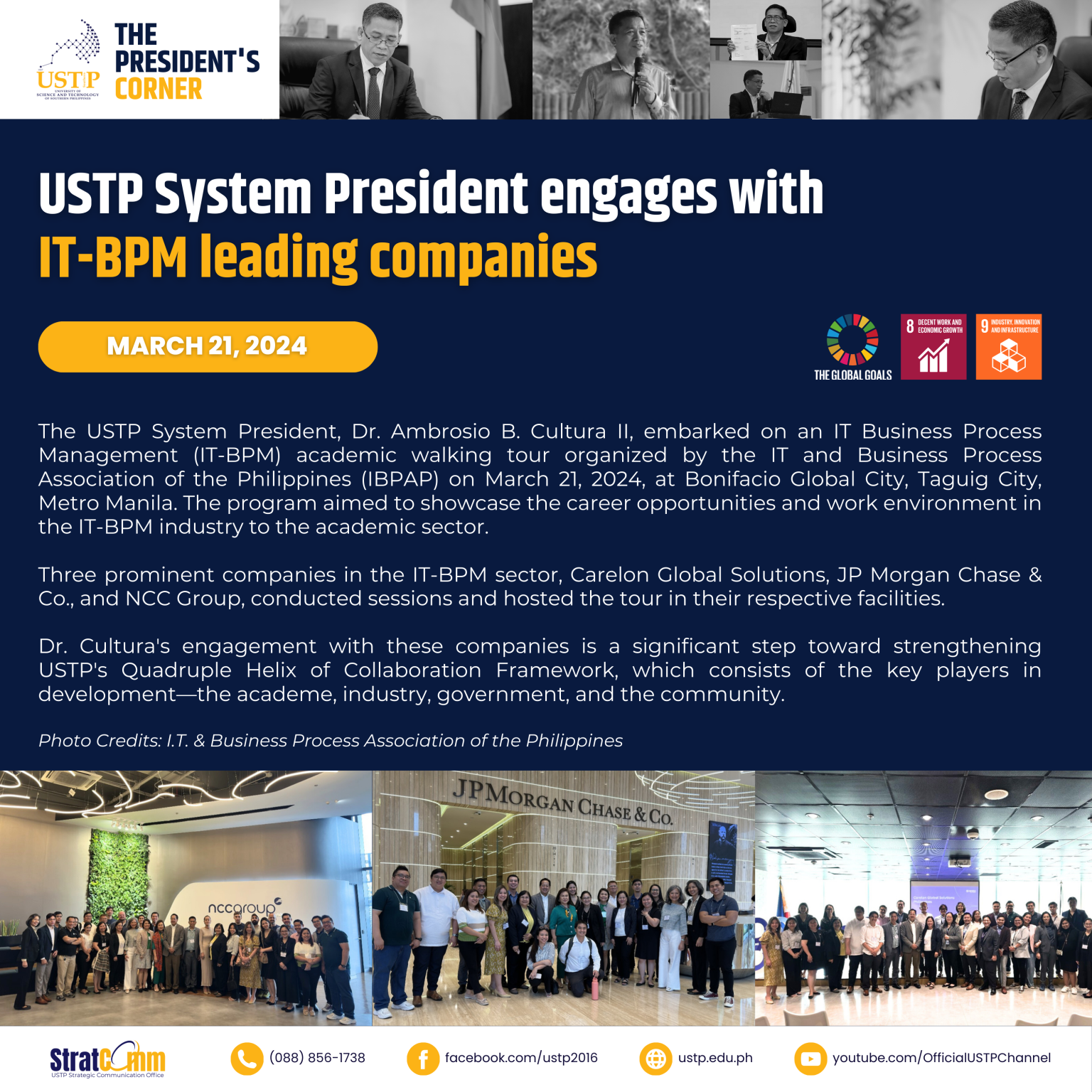 USTP System President engages with IT-BPM leading companies ...