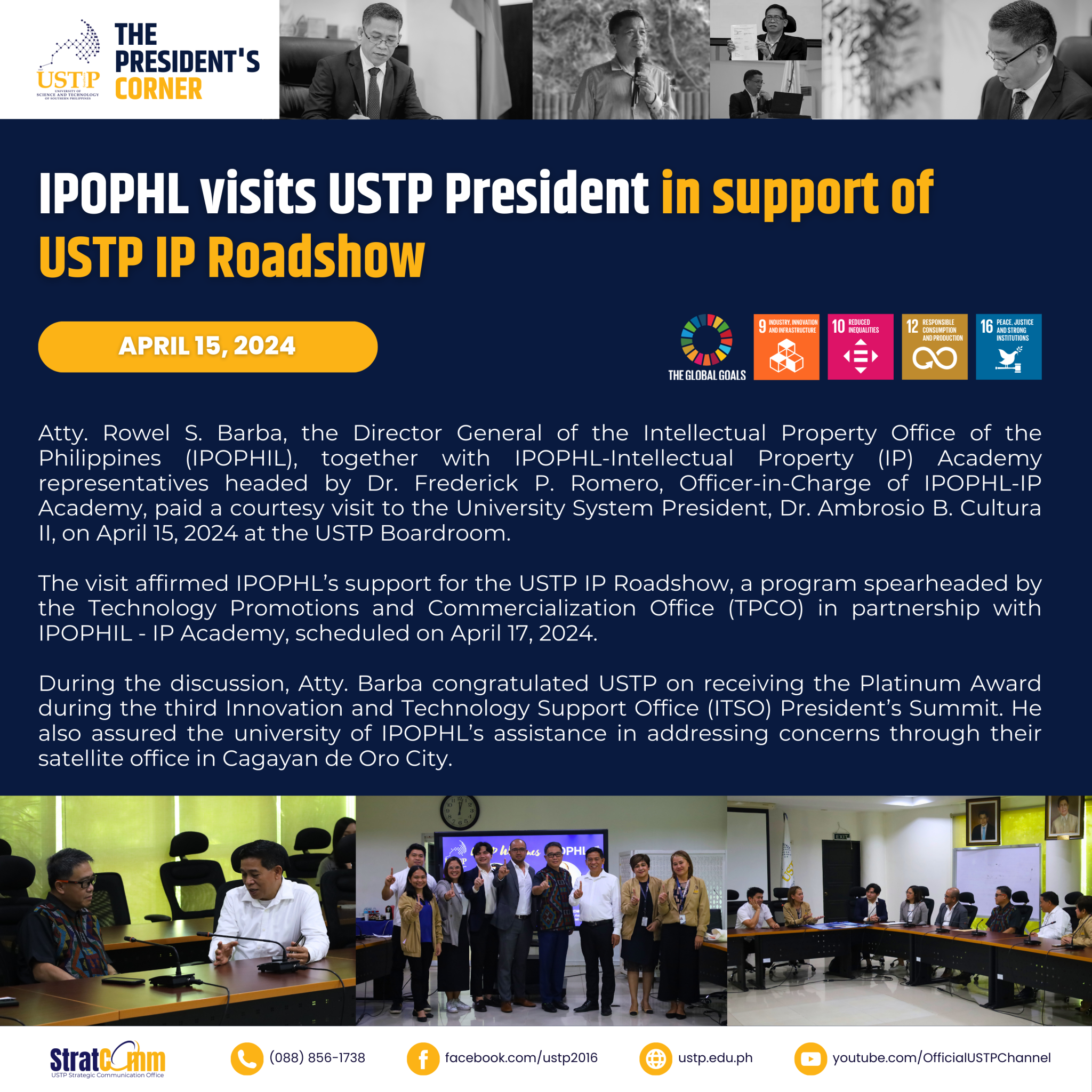 IPOPHL visits USTP President in support of USTP IP Roadshow ...