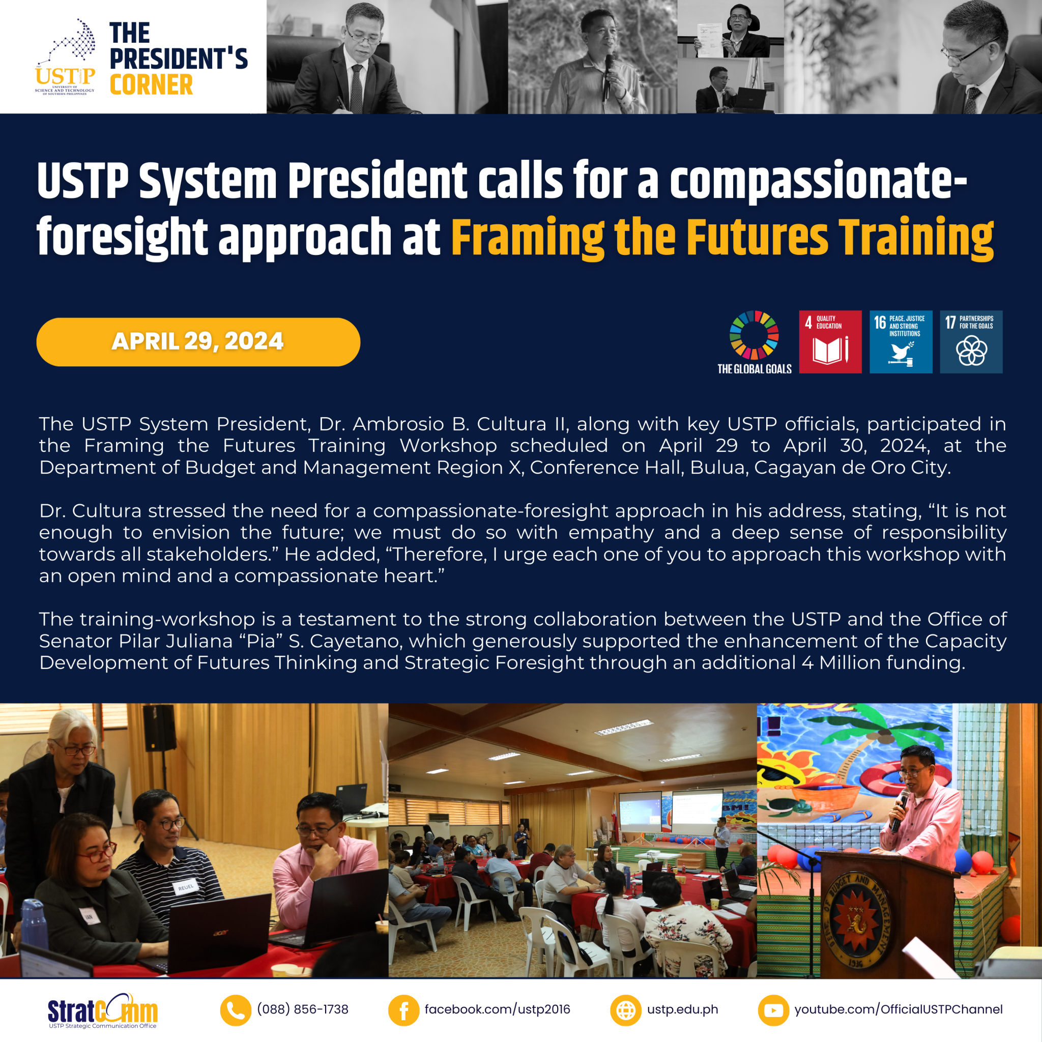 USTP System President calls for a compassionate-foresight approach at ...