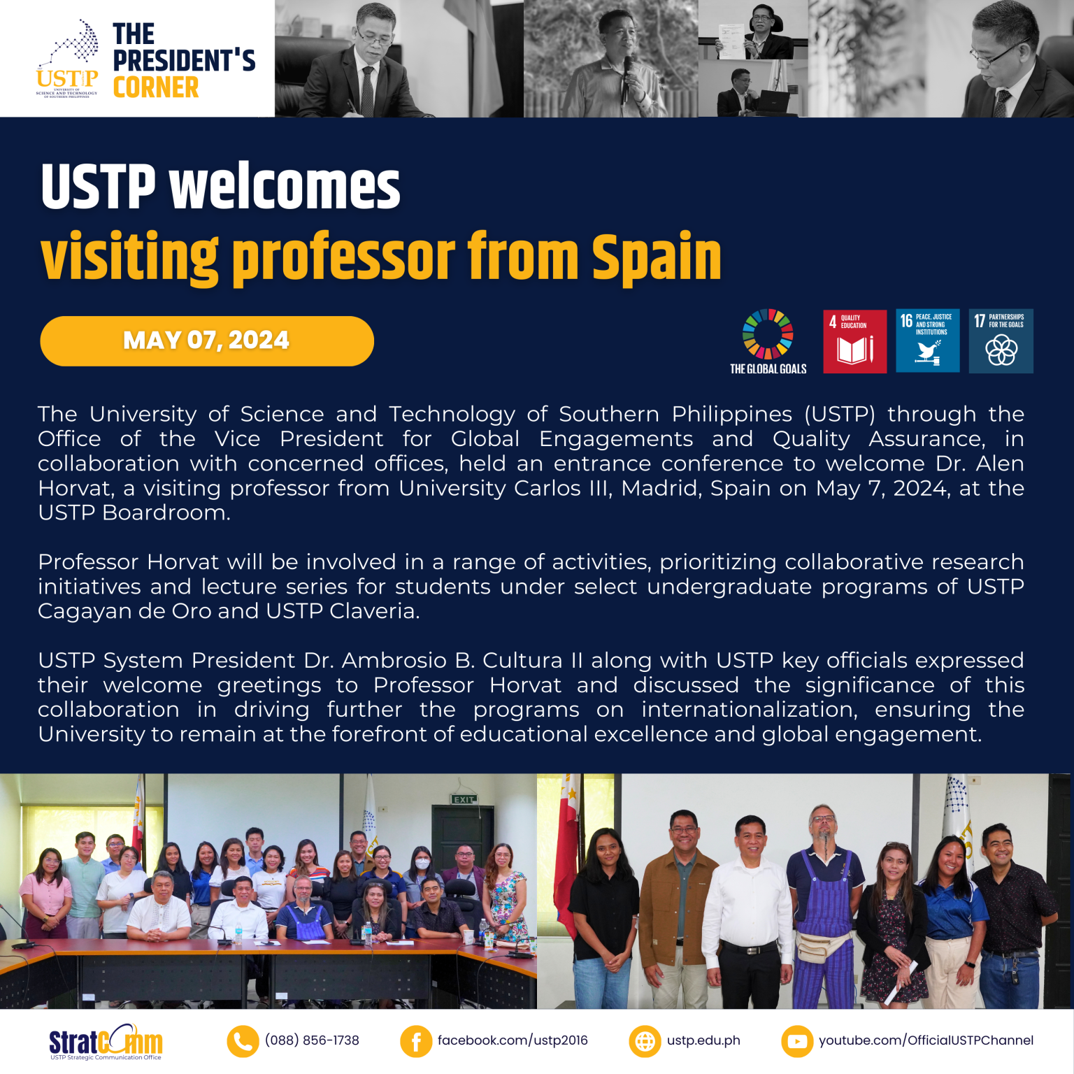 USTP welcomes visiting professor from Spain - University of Science and ...