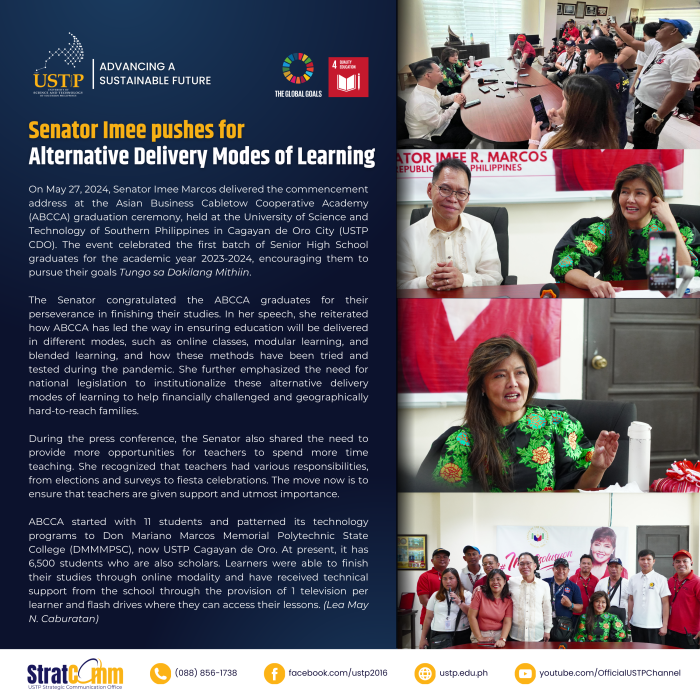 Senator Imee pushes for Alternative Delivery Modes of Learning ...