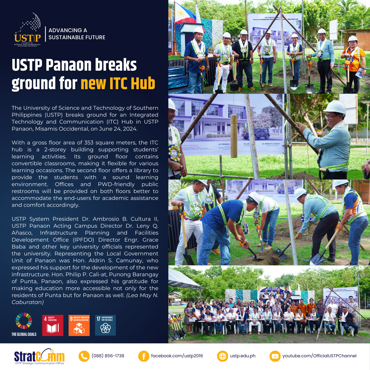 USTP Panaon breaks ground for new ITC Hub - University of Science and ...