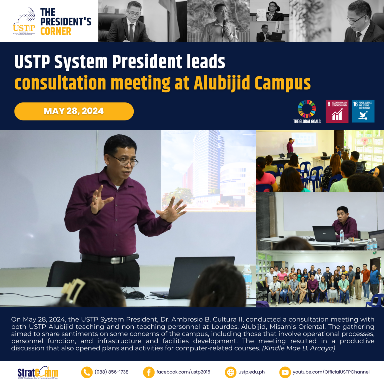 USTP System President leads consultation mee﻿ting at Alubijid Campus ...