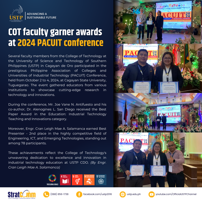 COT faculty garner awards at 2024 PACUIT conference - University of ...