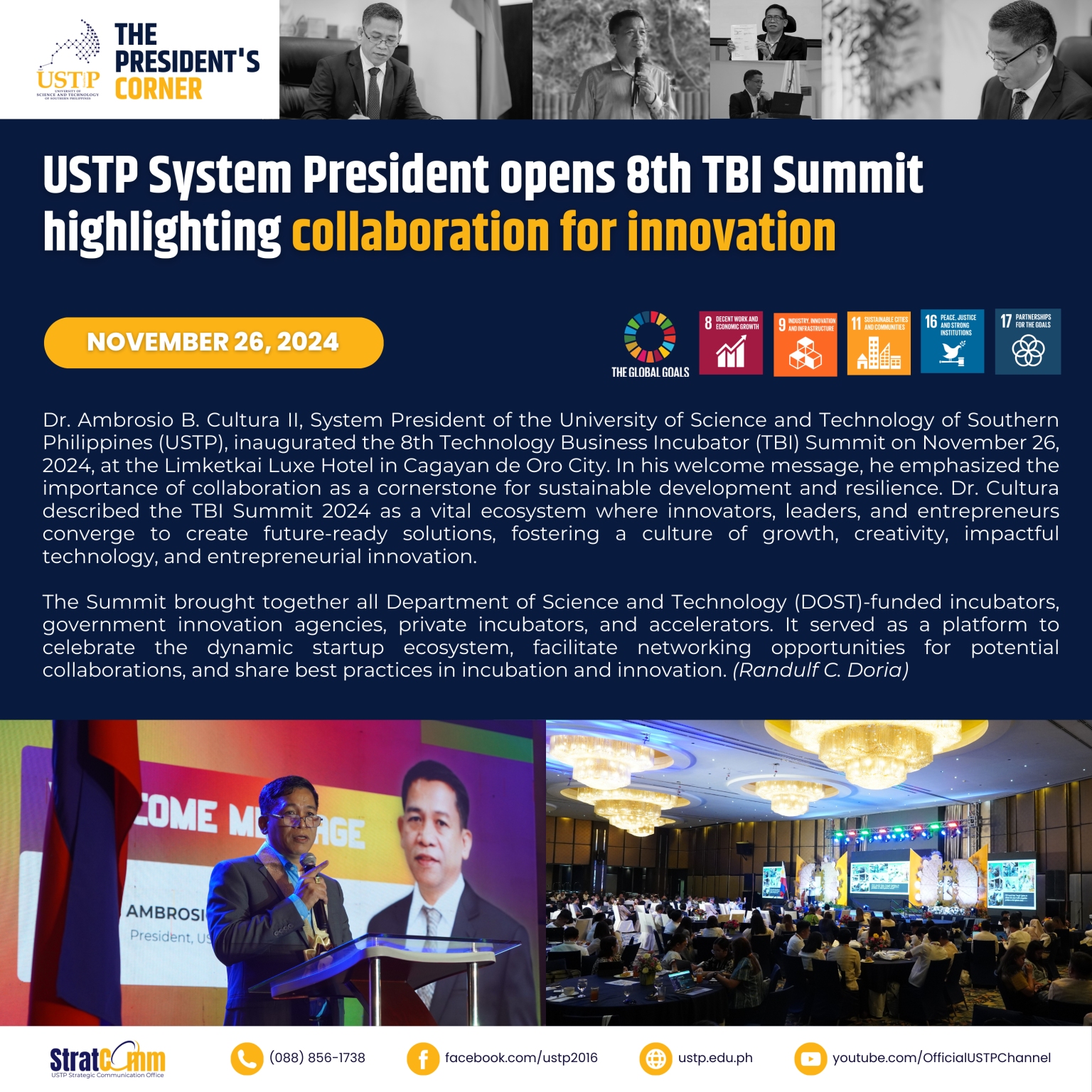 USTP System President opens 8th TBI Summit highlighting collaboration ...