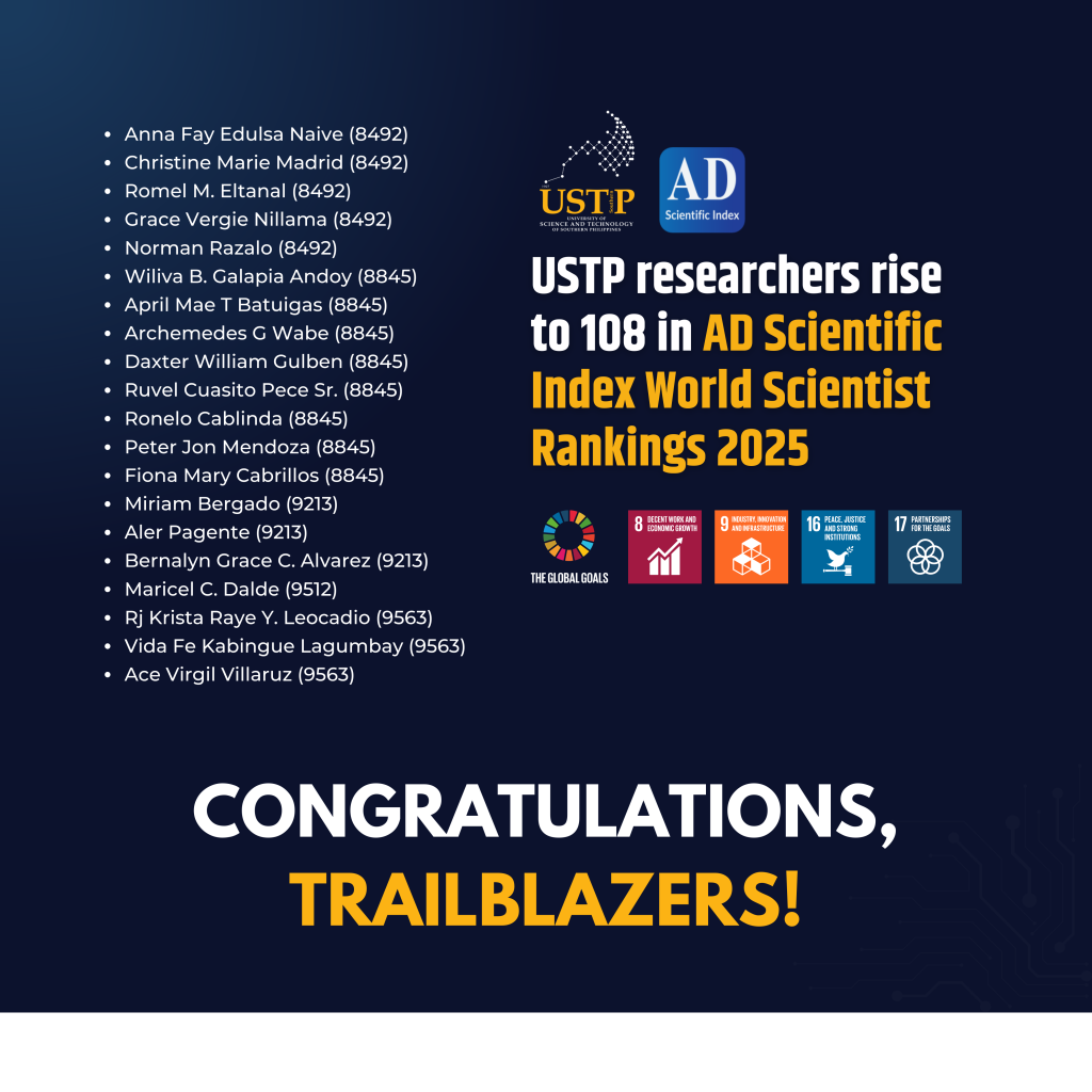 USTP researchers rise to 108 in AD Scientific Index World Scientist ...