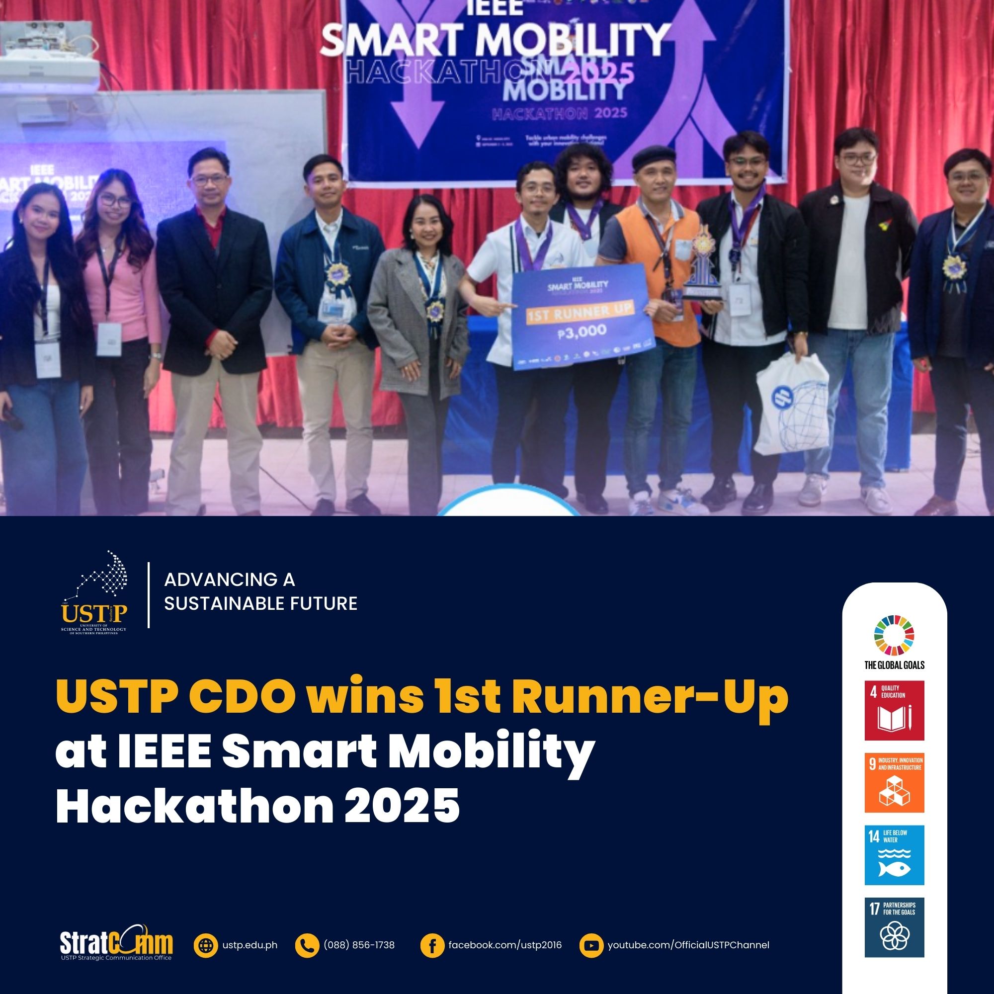 USTP CDO wins 1st Runner-Up at IEEE Smart Mobility Hackathon 2025 ...