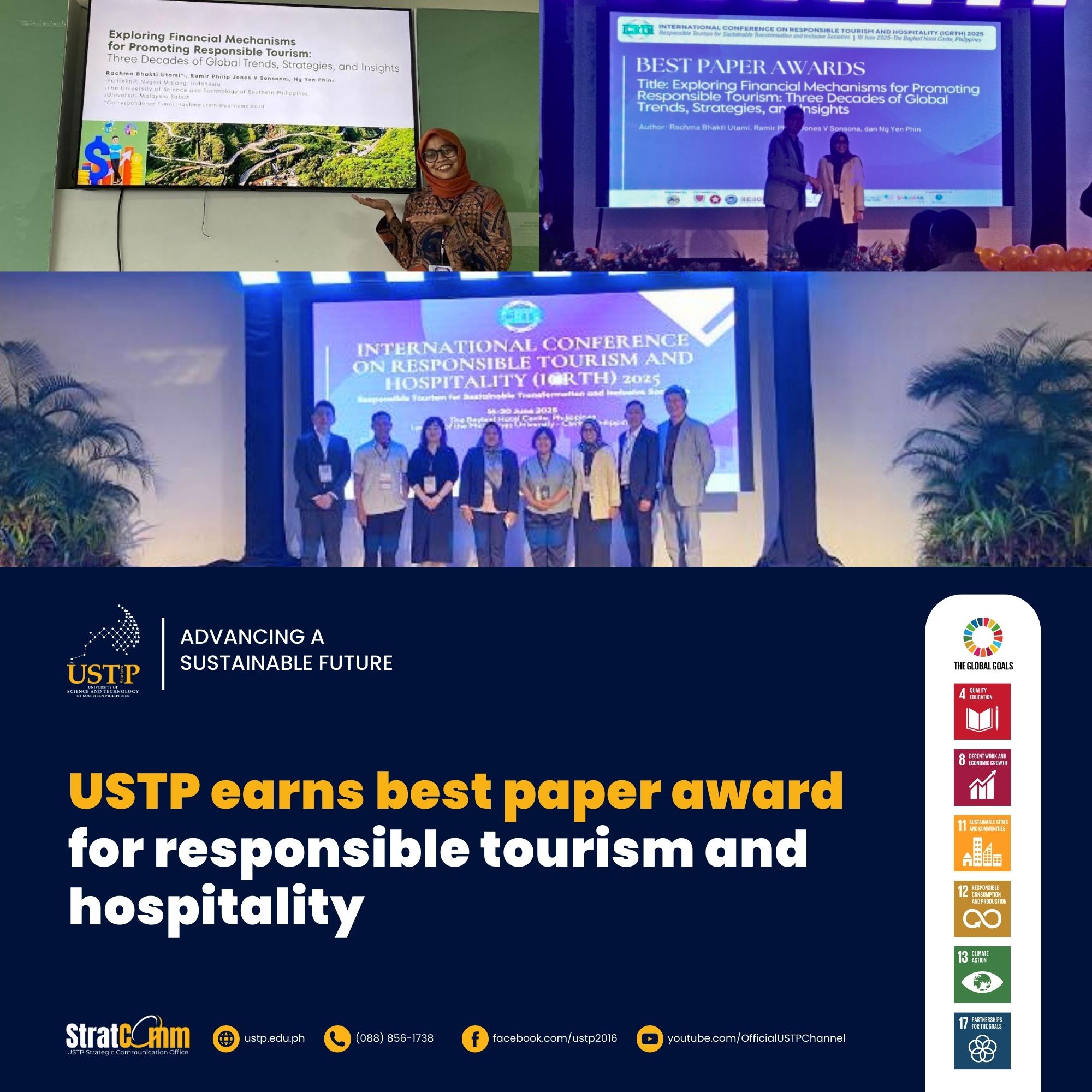 USTP earns best paper award for responsible tourism and hospitality ...