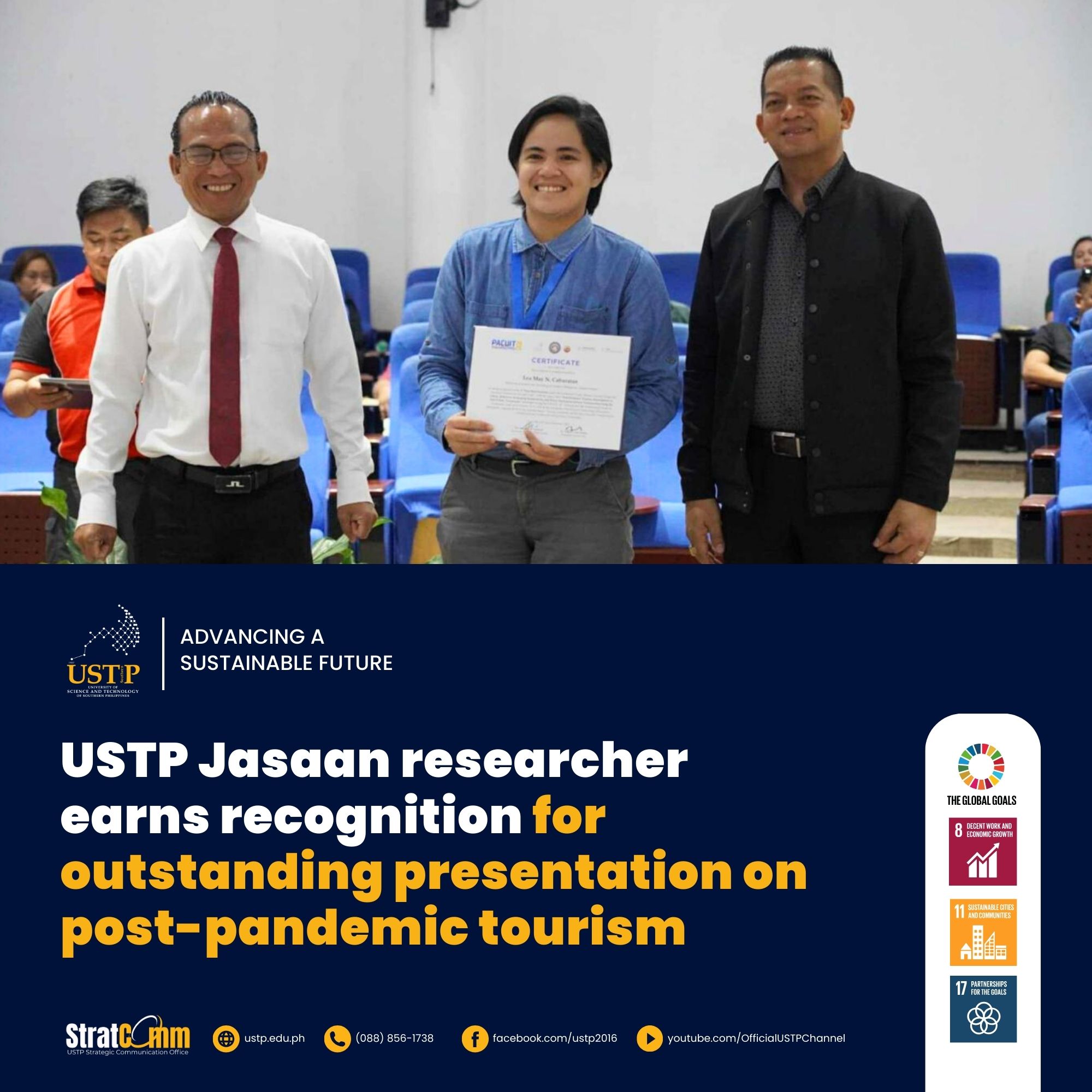 USTP Jasaan researcher earns recognition for outstanding presentation ...