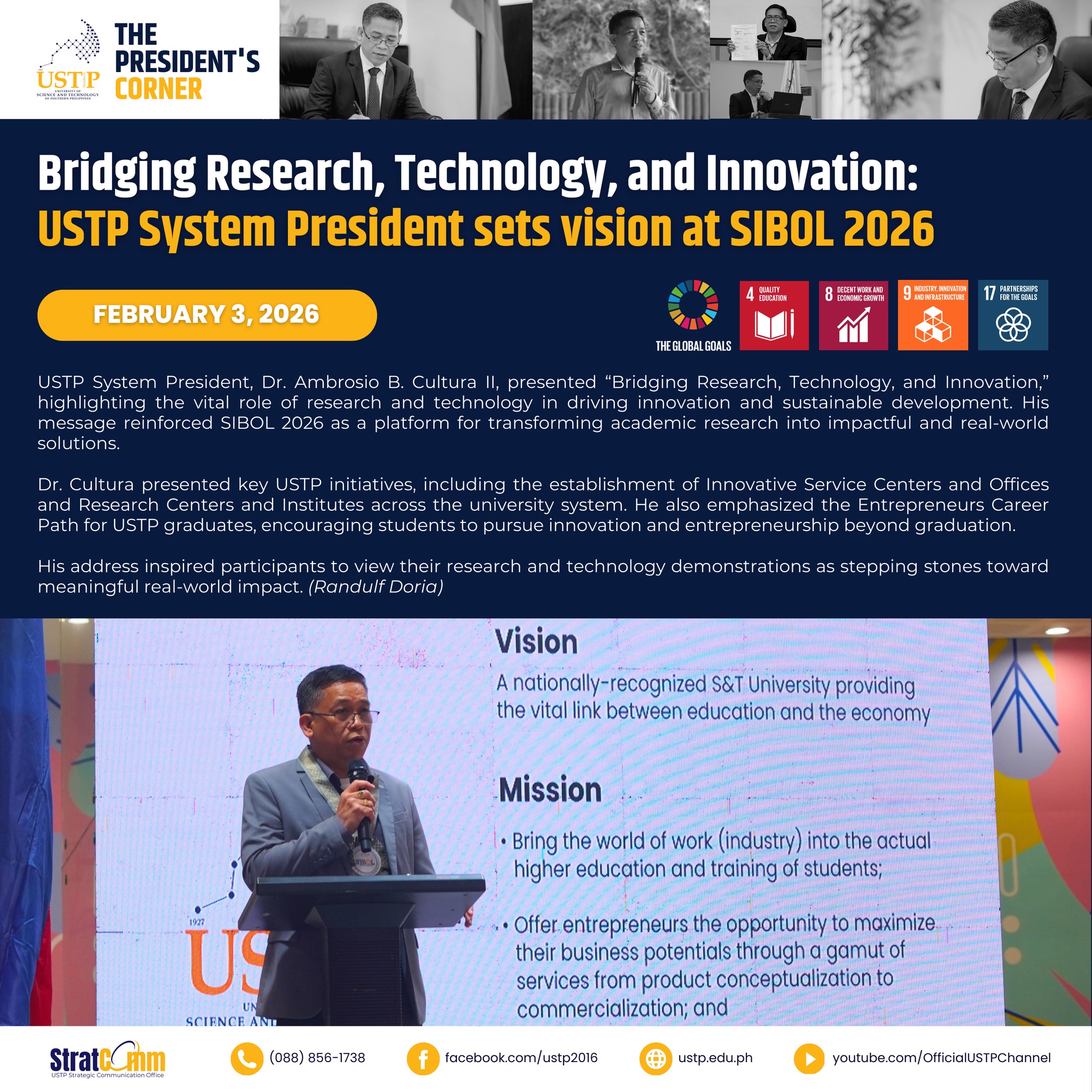 Bridging Research, Technology, and Innovation: USTP System President ...