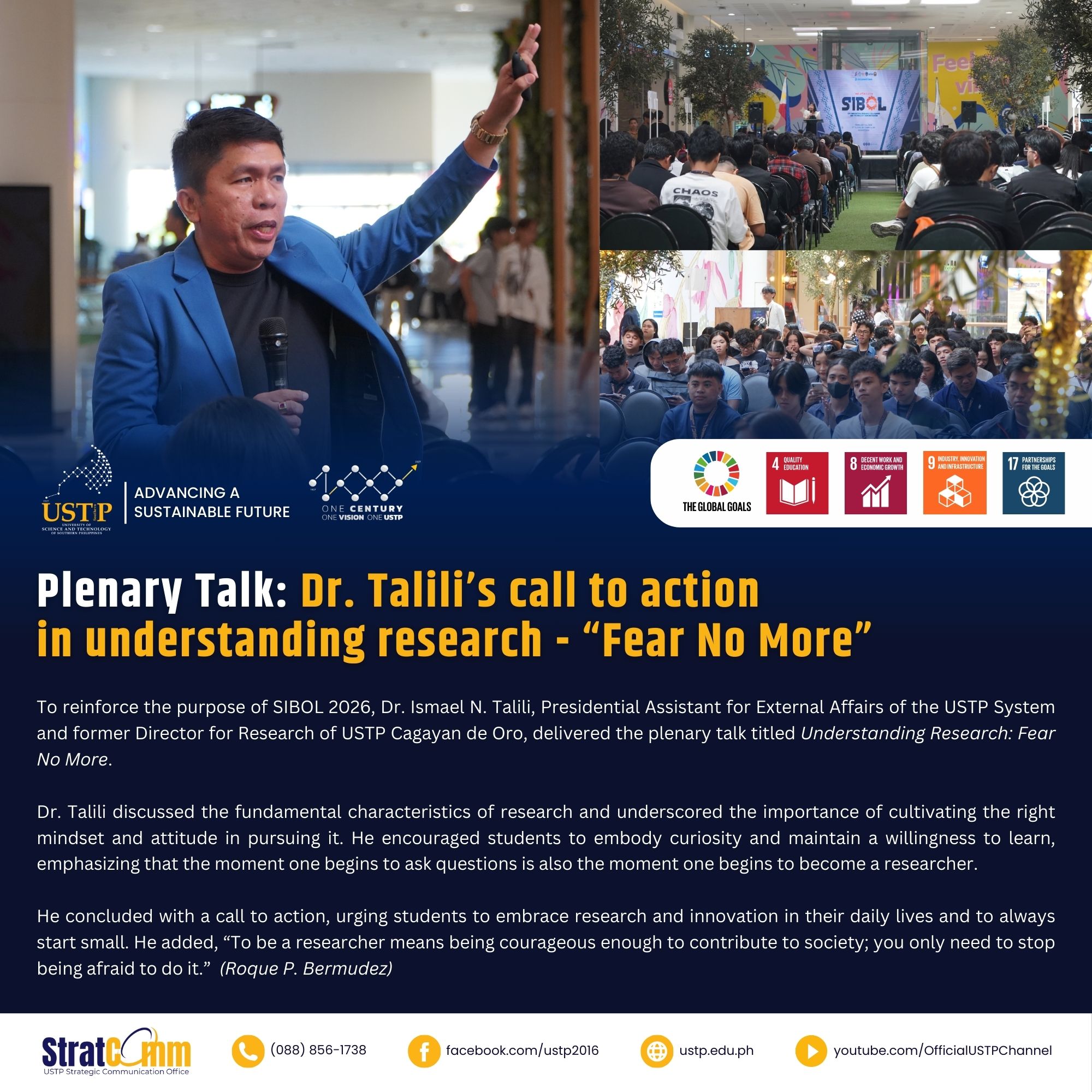 Plenary Talk: Dr. Talili's call to action in understanding research ...