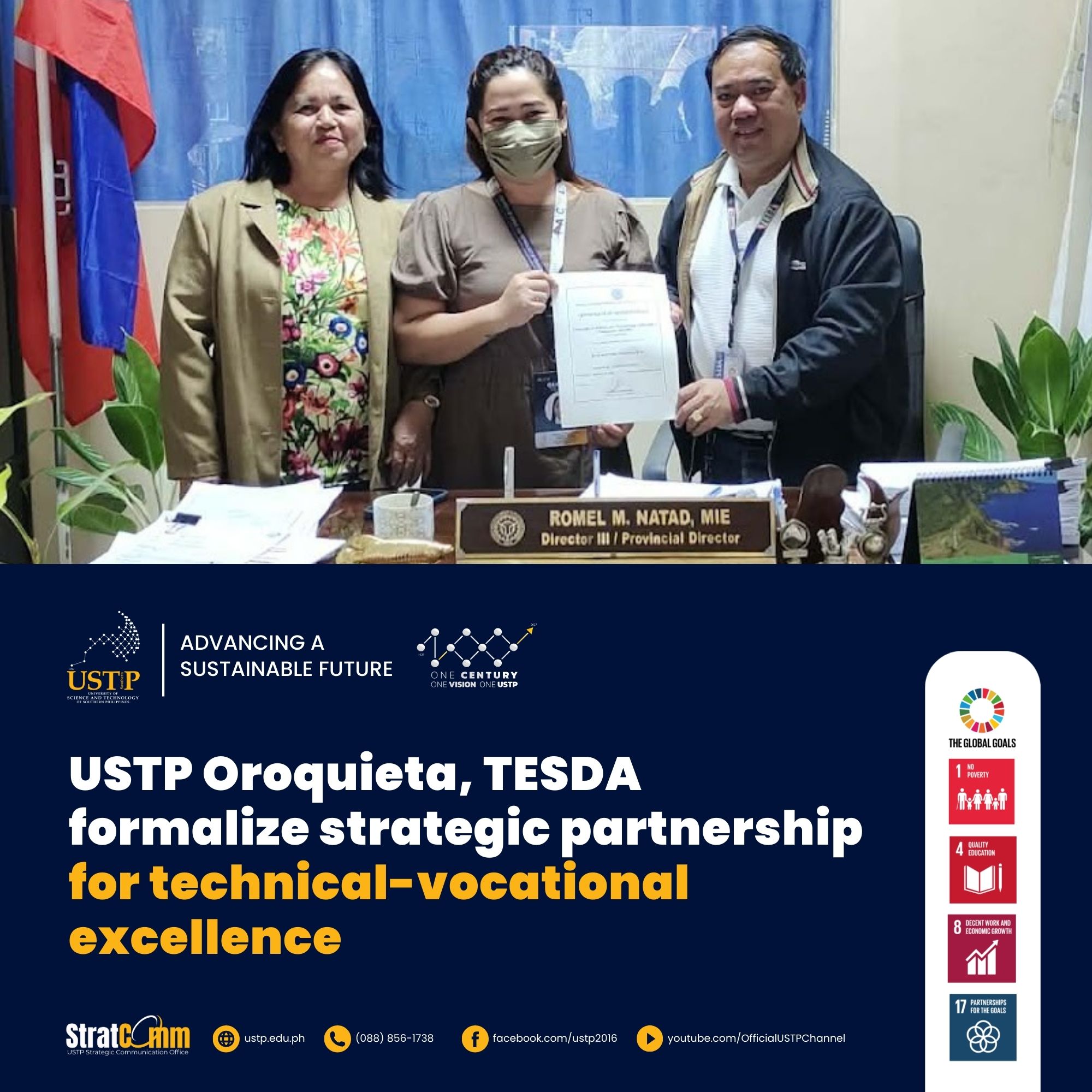 USTP Oroquieta, TESDA formalize strategic partnership for technical ...